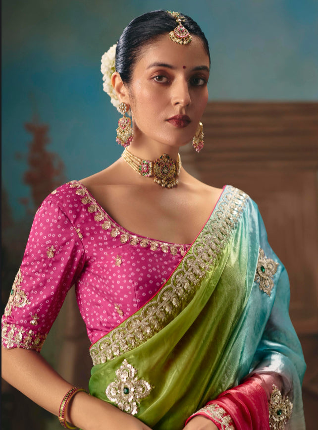 Pure soft Organza Saree – Kanjeevaram Silk Mandir